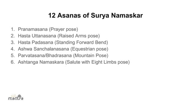 12 Asanas of Surya Namaskar with Images.pptx | Fitness and Exercise | Healthy Living