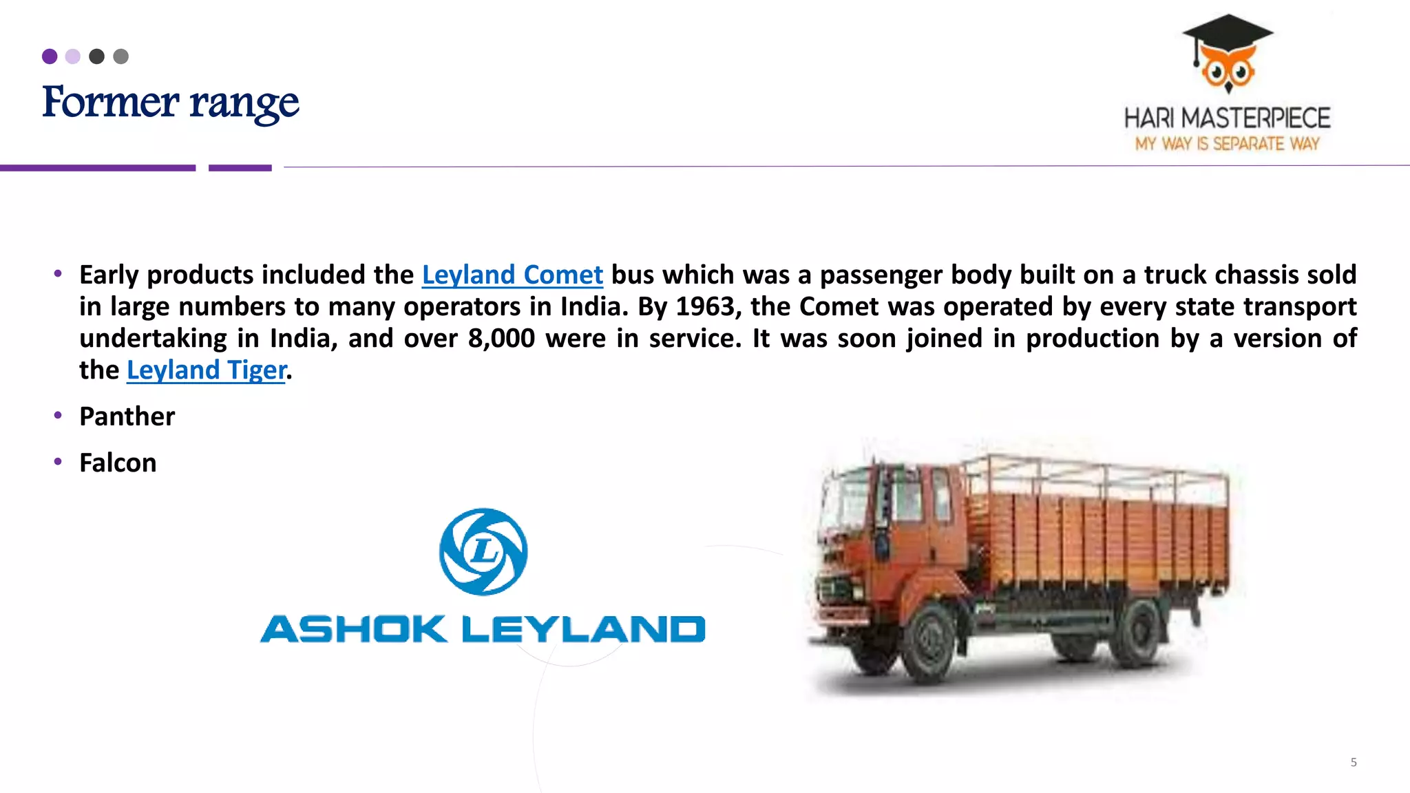 (12 )ashokleyland bus and trucks ppt hari master piece | PPTX