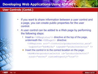 12 asp.net session17 | PPS | Web Design and HTML | Internet