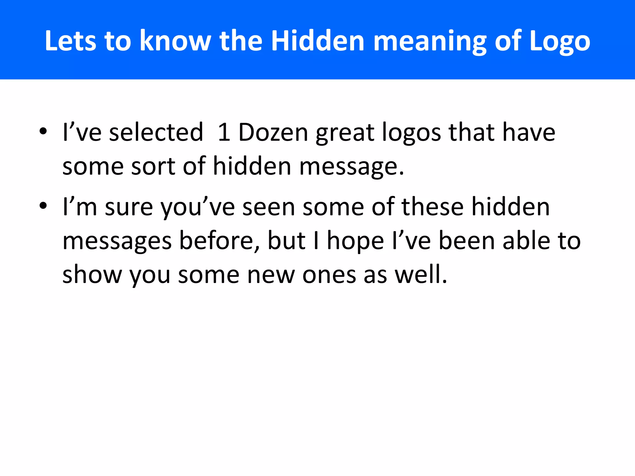12 awesome logos with hidden meaning | PDF
