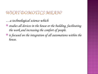 Domotics | PPT