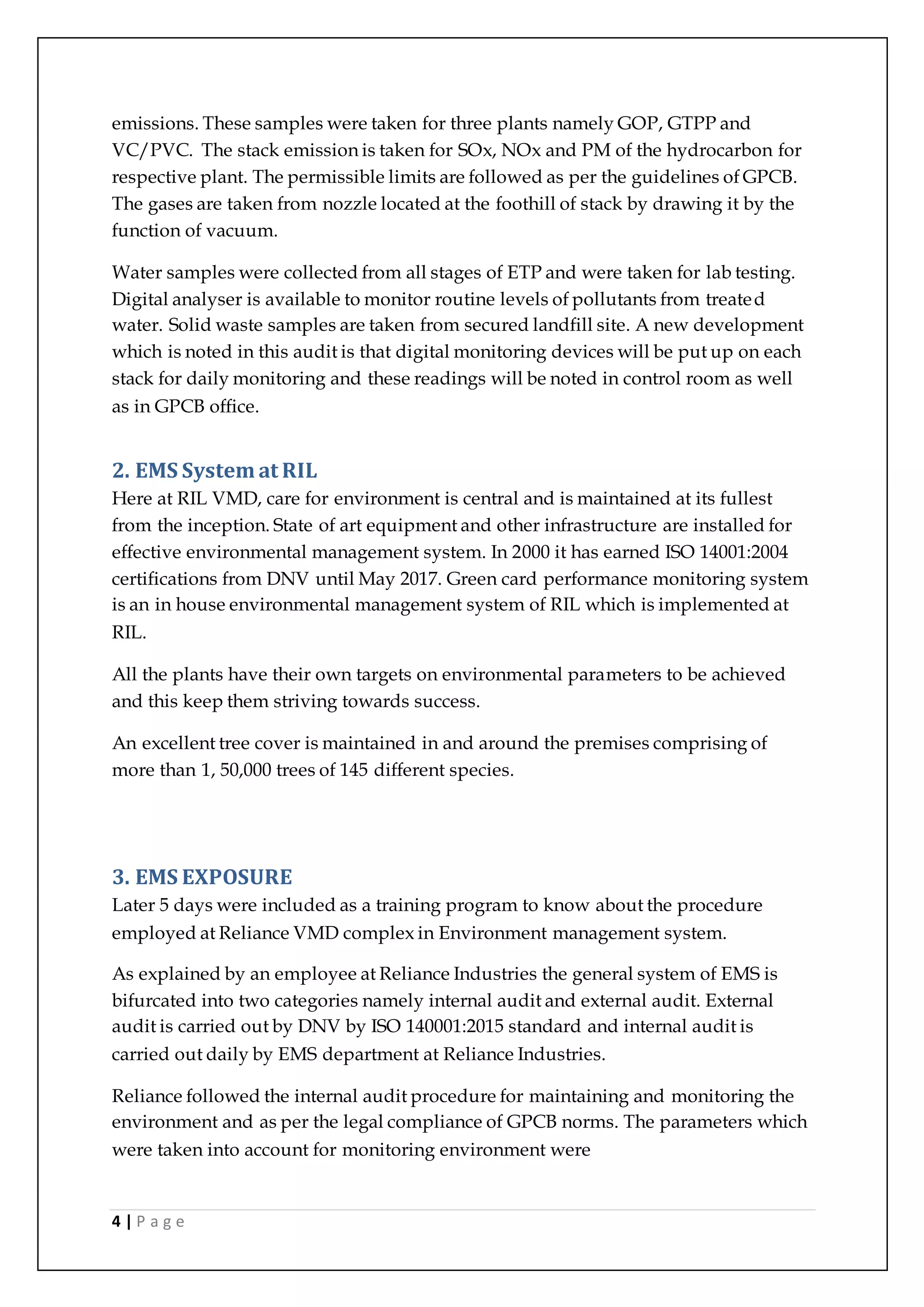 EMS SYSTEM Live Project(RIL) | DOCX