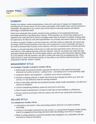 Gardine Wilson Profile - Predictive Index 2015 | PDF