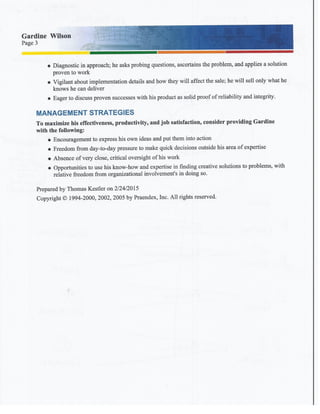 Gardine Wilson Profile - Predictive Index 2015 | PDF