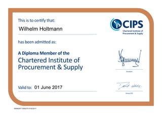 Willis Holtmann - CIPS Diploma | PDF