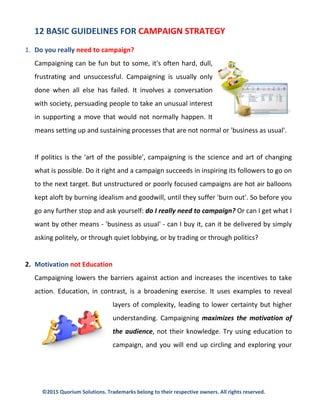 12 basic guidelines for campaign strategy | PDF