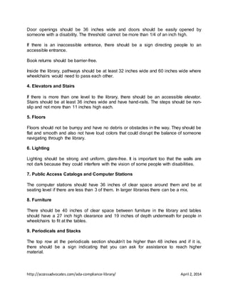 12 Basic Requirements for ADA Compliance at the Library | DOCX ...