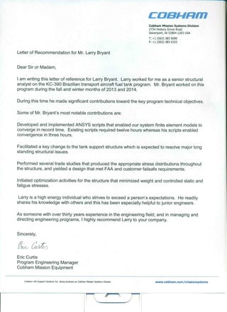 Cobham recommendation Letter1 | PDF