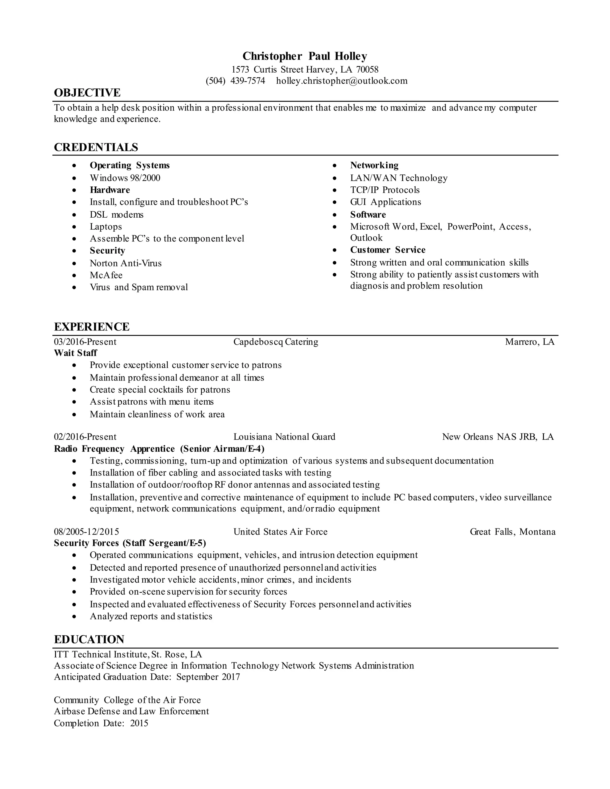 Chris Holley resume | DOCX | Computing | Technology & Computing