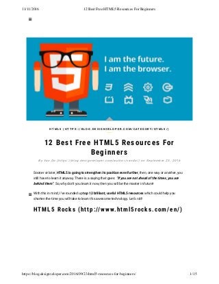 12 best free html5 resources for beginners