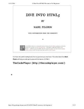 12 best free html5 resources for beginners