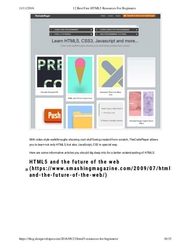 12 best free html5 resources for beginners