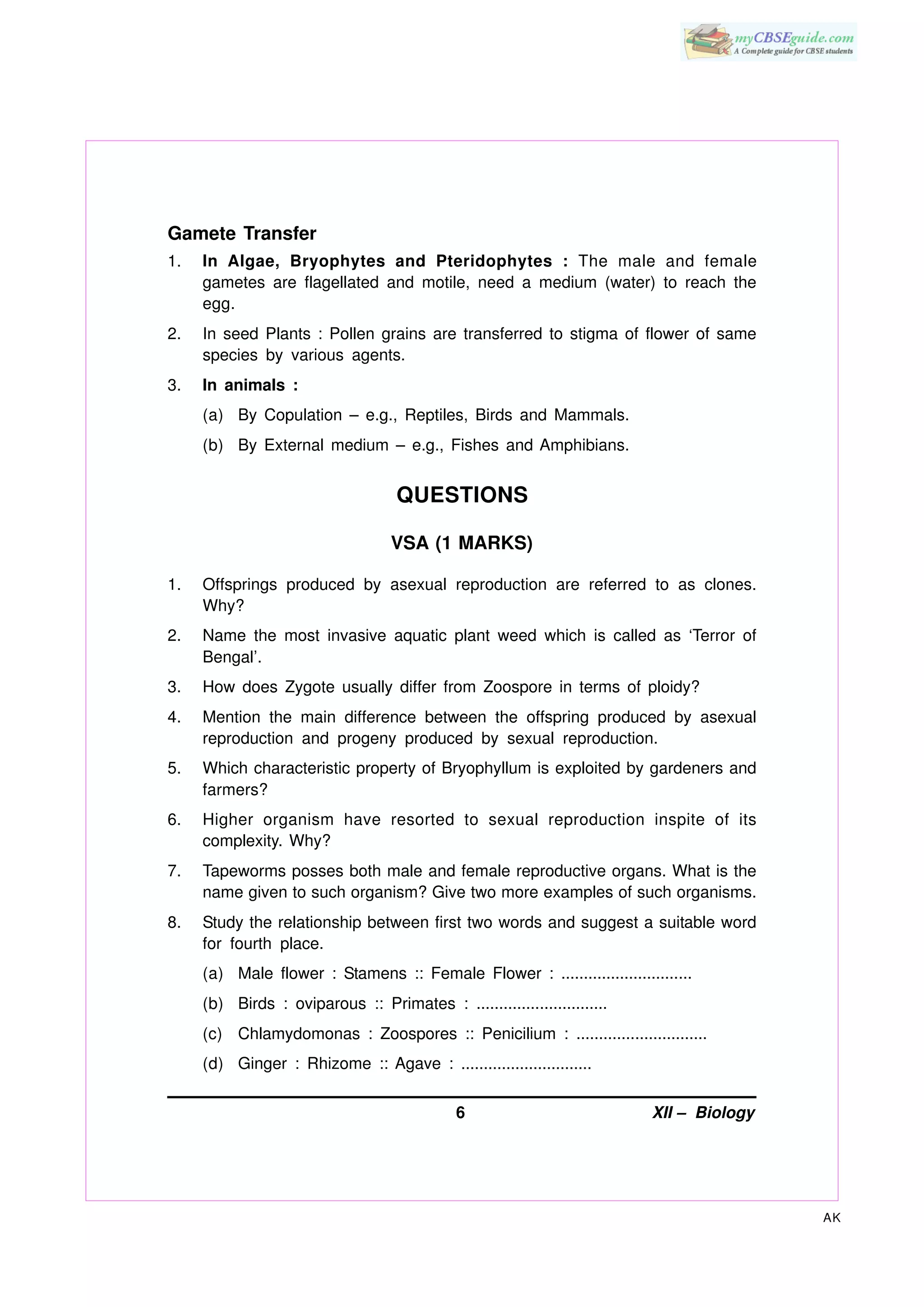 12 biology imp_q_ch01_reproduction_in_organisms_01 | PDF