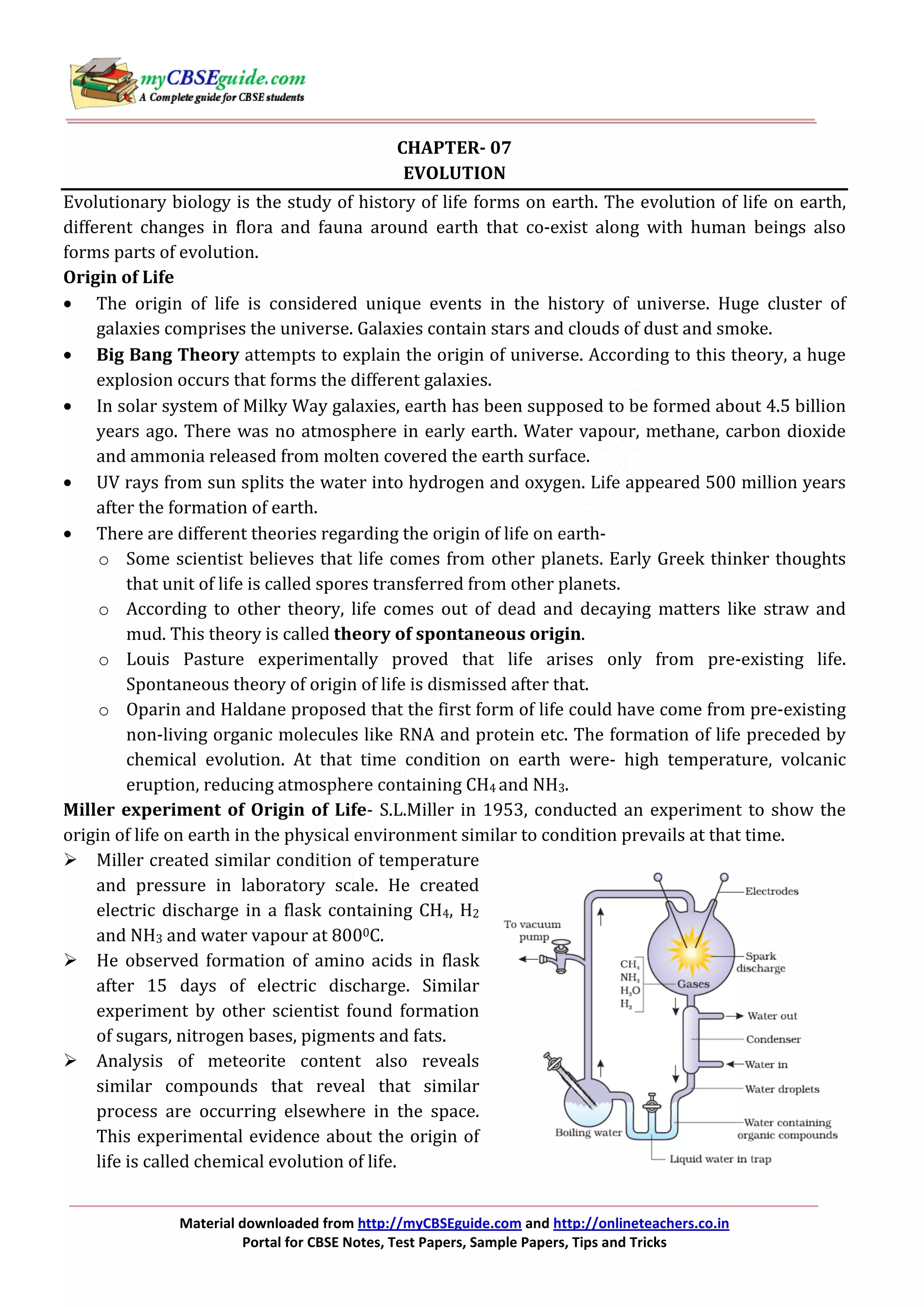 12 biology notes_ch07_evolution | PDF