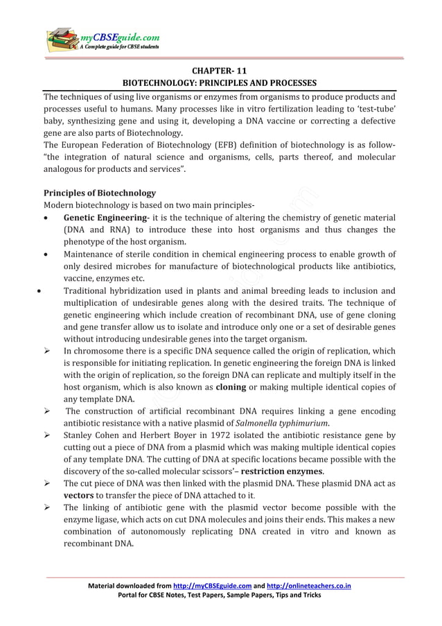 12 s_ch11_biotechnology_principles_and_processes | PDF