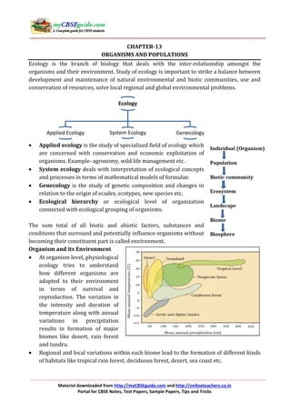 12 biology notes_ch13_organisms_and_populations | PDF | Biological ...