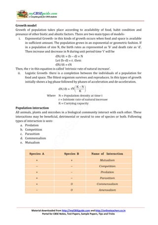 12 biology notes_ch13_organisms_and_populations | PDF | Biological ...