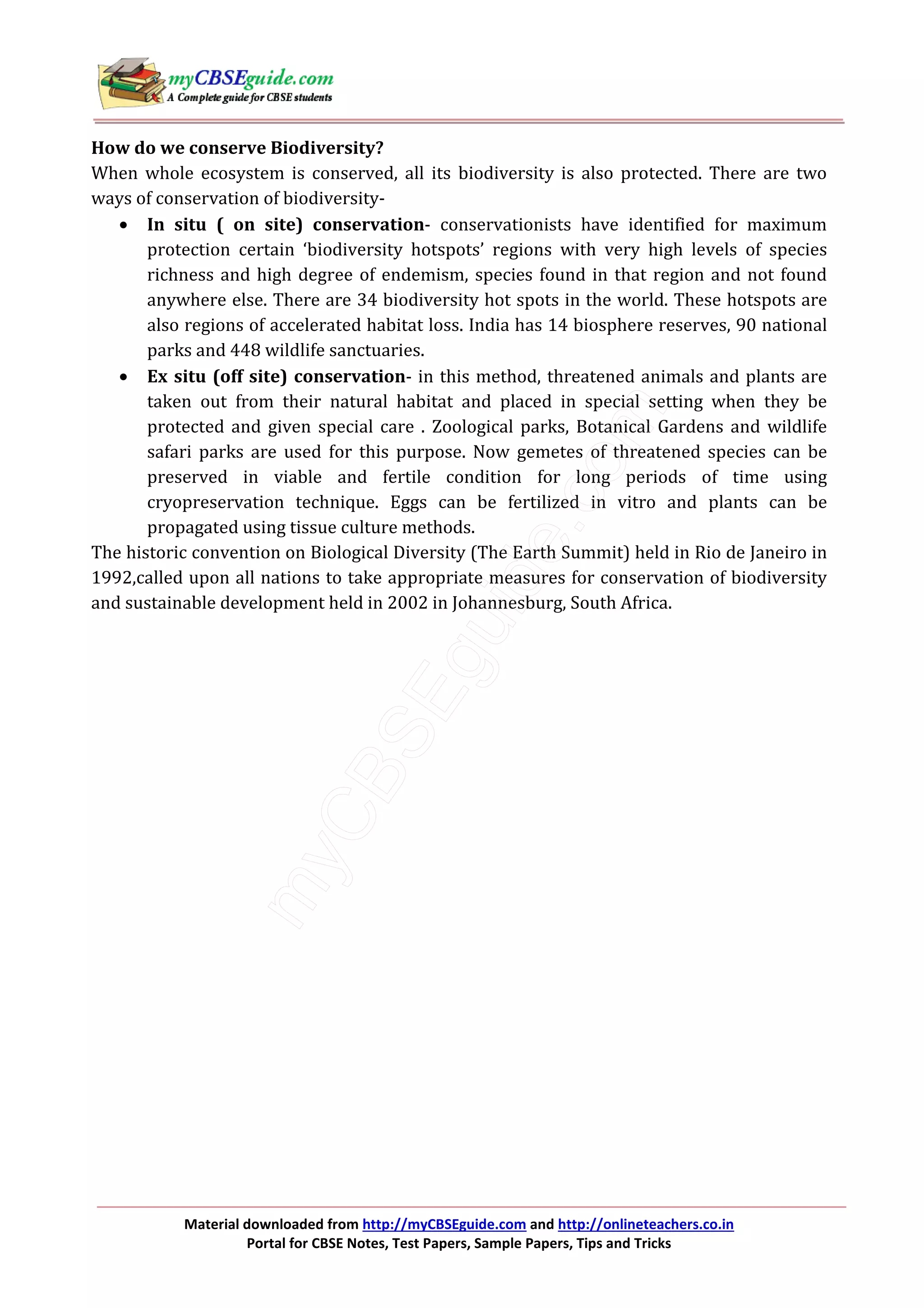 12 biology notes_ch15_biodiversity_and_conservation | PDF