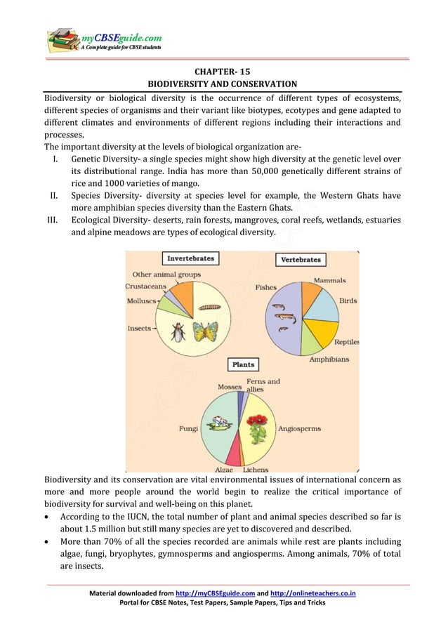 12 biology notes_ch15_biodiversity_and_conservation | PDF