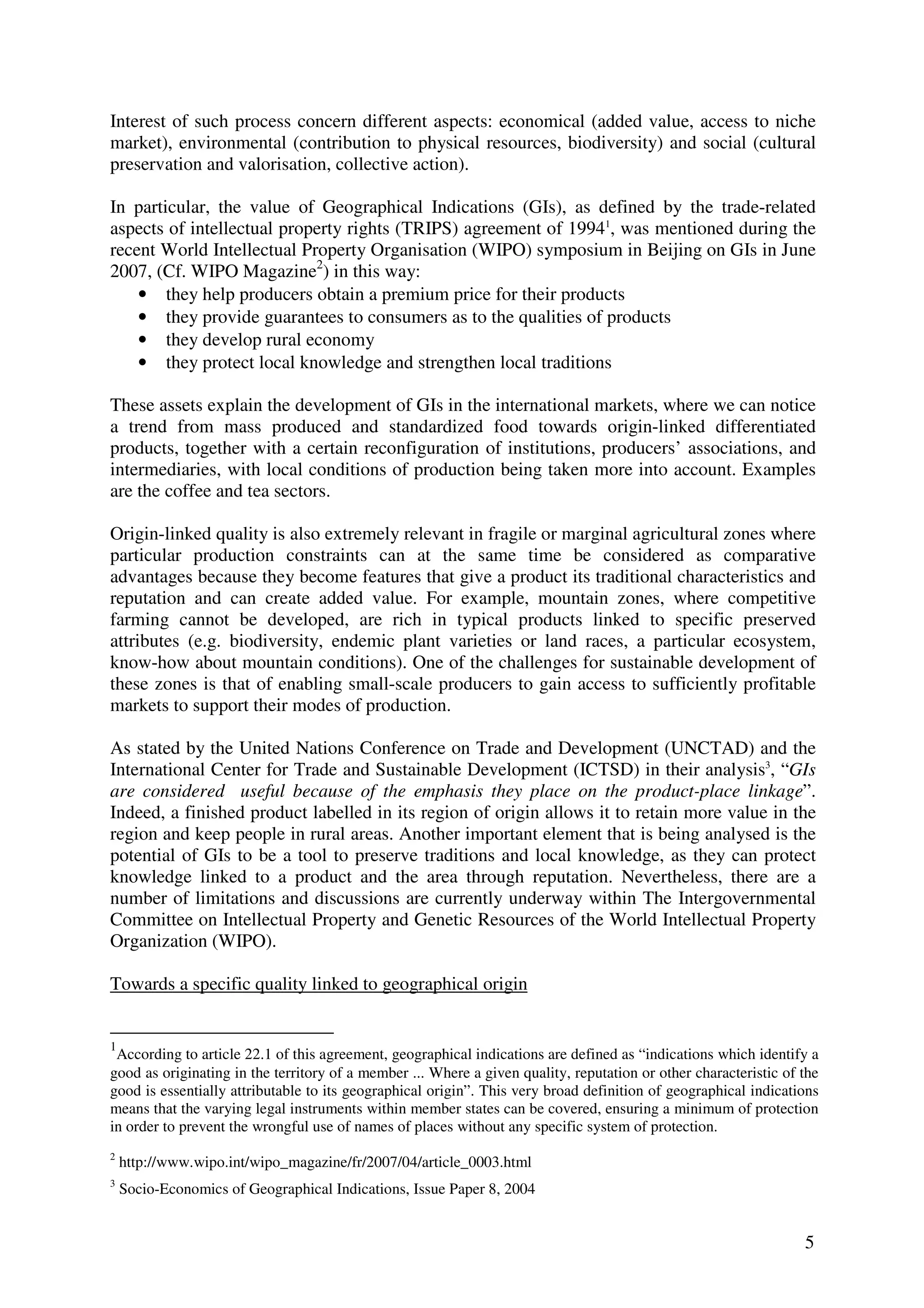 "Seminar on Food Product Quality Linked to Geographic Origin and ...