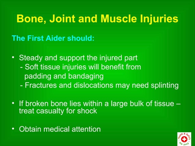 12 bone, joint and muscle injuries | PPT | First Aid | Injuries