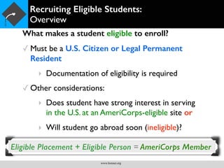 Bonner Ameri Corps Overview | PPT