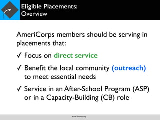 Bonner Ameri Corps Overview | PPT