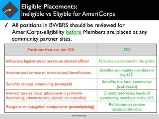 Bonner Ameri Corps Overview | PPT