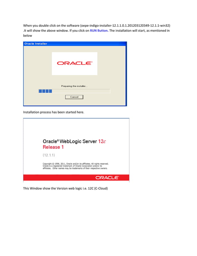 12c weblogic installation steps for Windows | PDF