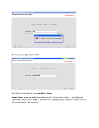 12c weblogic installation steps for Windows | DOCX