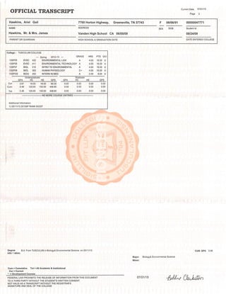 Hawkins_TC official transcript | PDF
