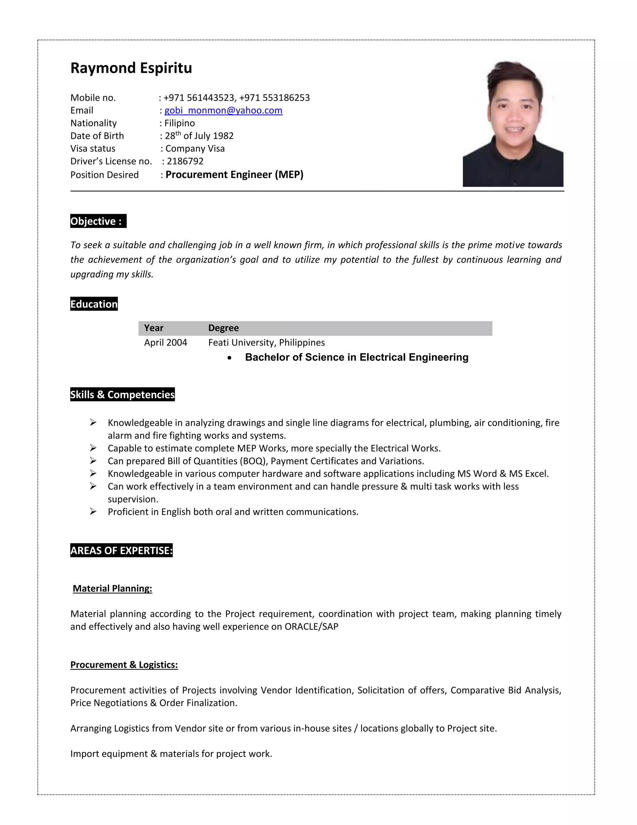 MEP procurement engineer | PDF