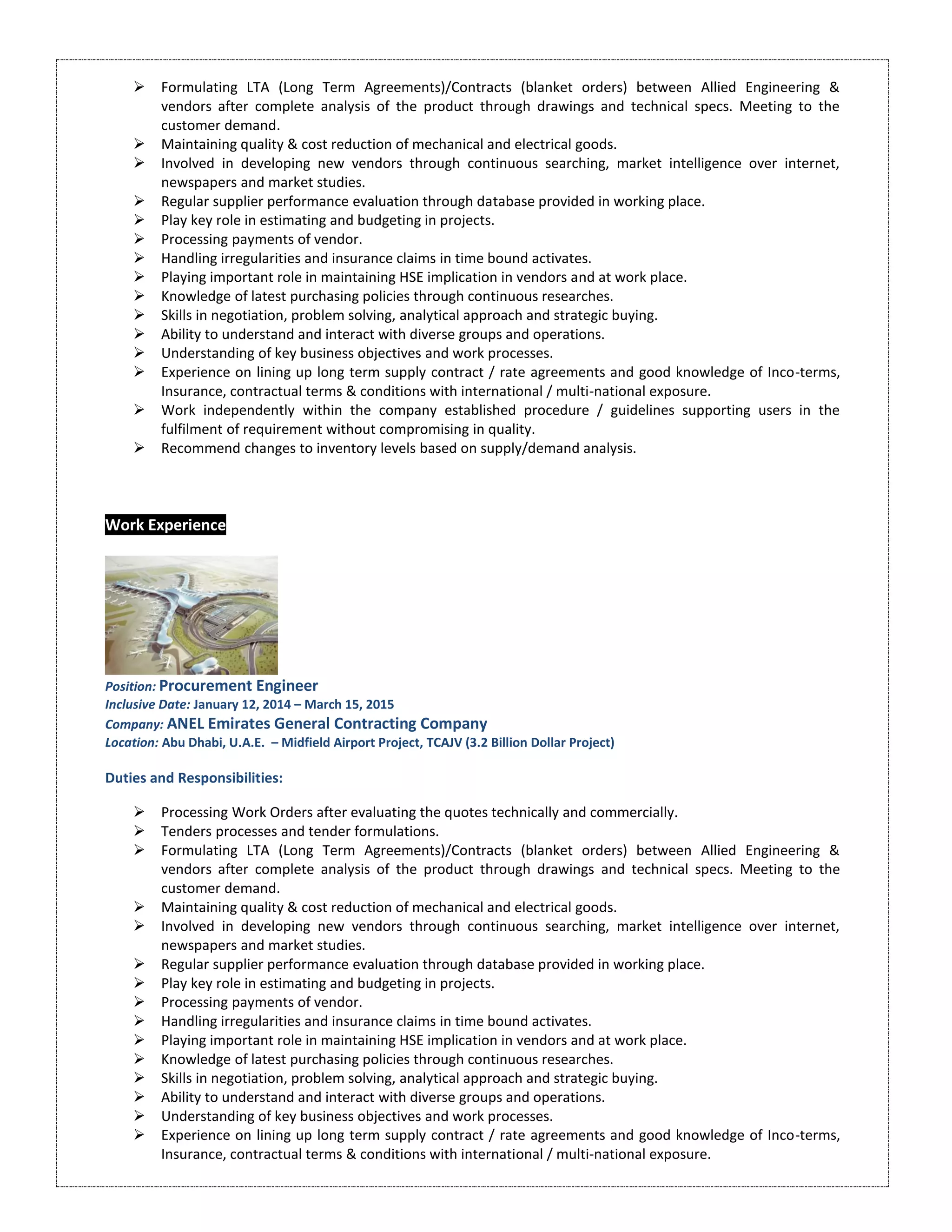 MEP procurement engineer | PDF