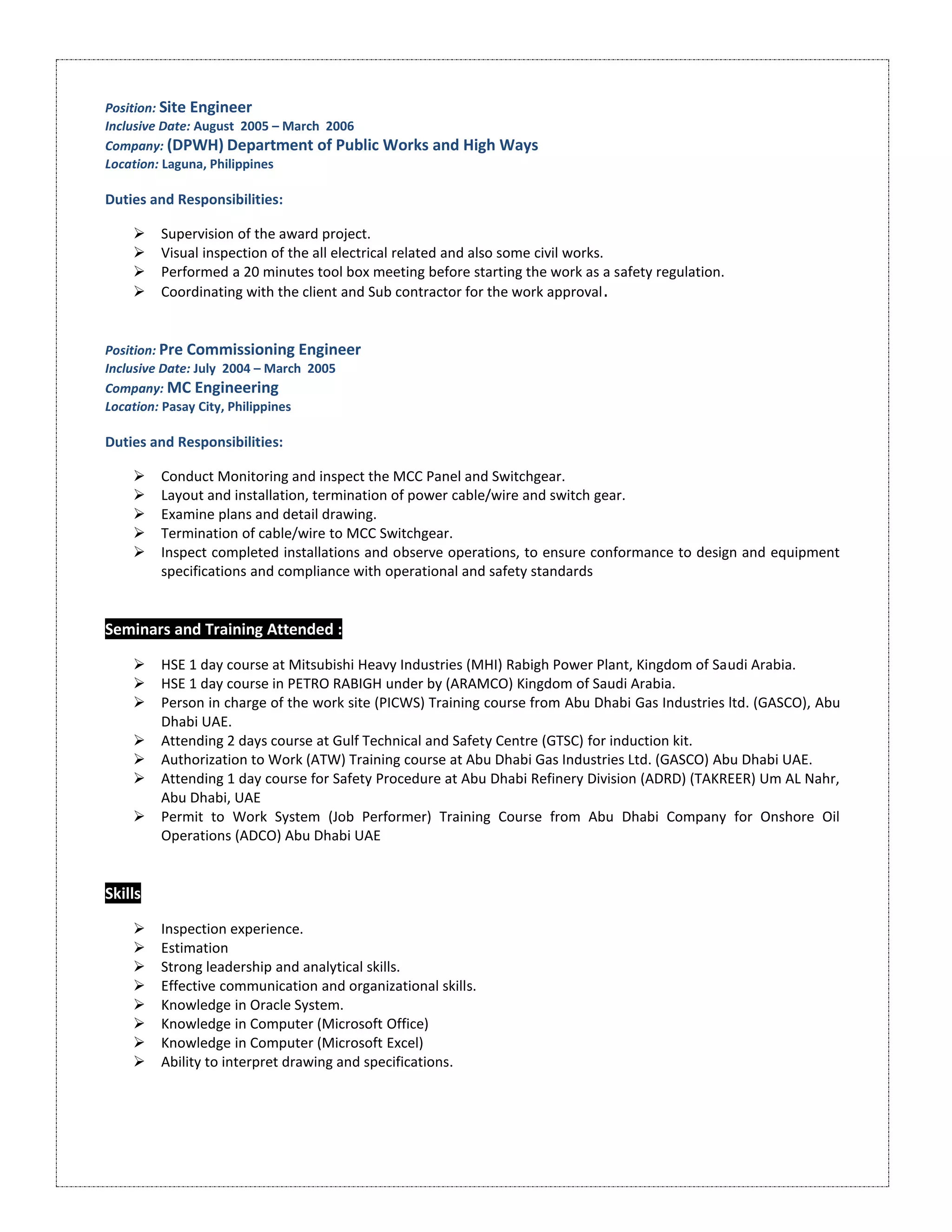 MEP procurement engineer | PDF