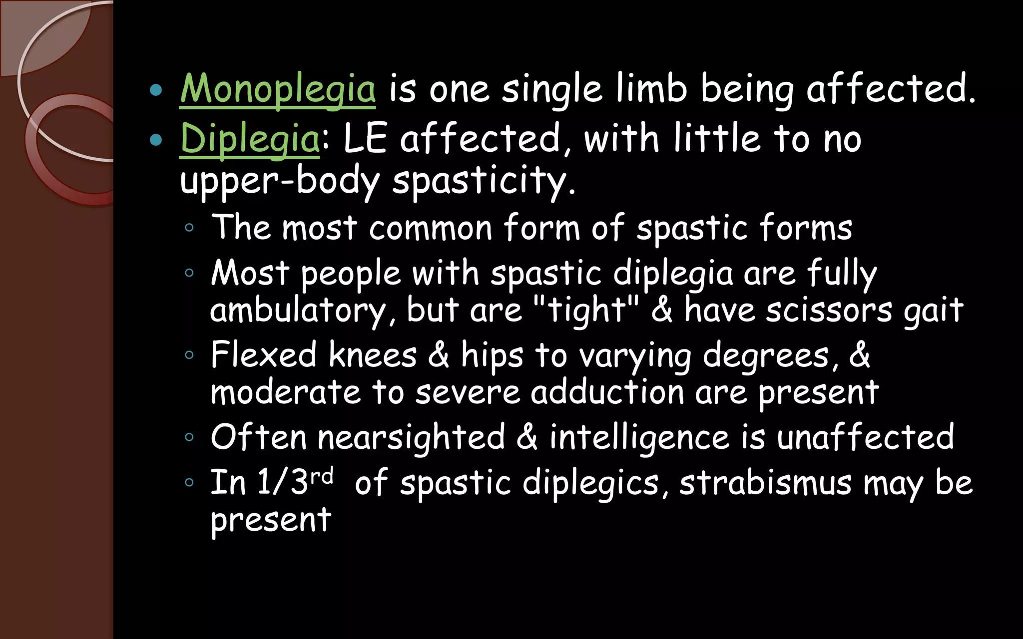 Cerebral Palsy: PT assessment and Management | PPTX