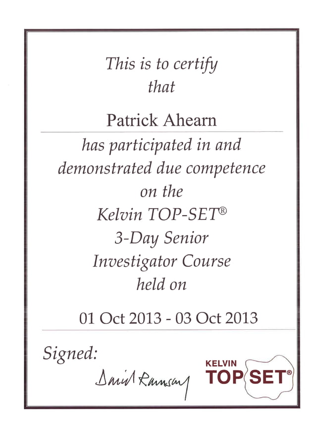 Kelvin Topset Accident Investigation | PDF