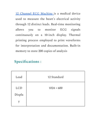 12 Channel ECG Machine | PDF