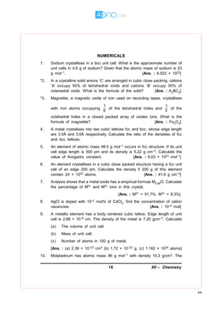 12 chemistry impq_ch01_the_solid_state_01 | PDF