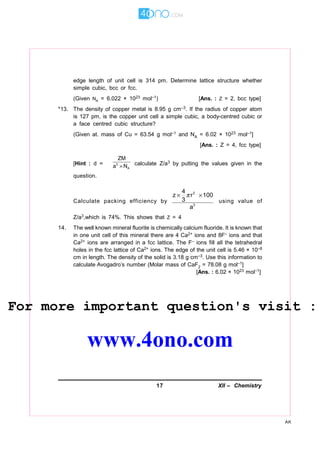 12 chemistry impq_ch01_the_solid_state_01 | PDF