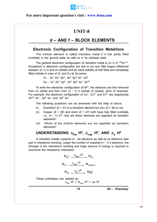 12 chemistry impq_ch08_d_and_f_block_elements_01 | PDF