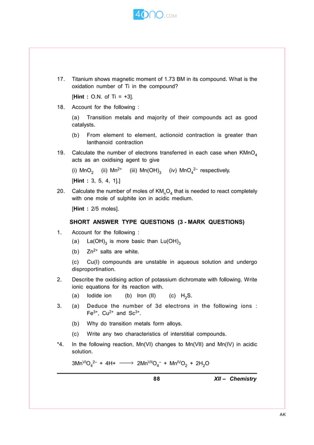12 chemistry impq_ch08_d_and_f_block_elements_01 | PDF