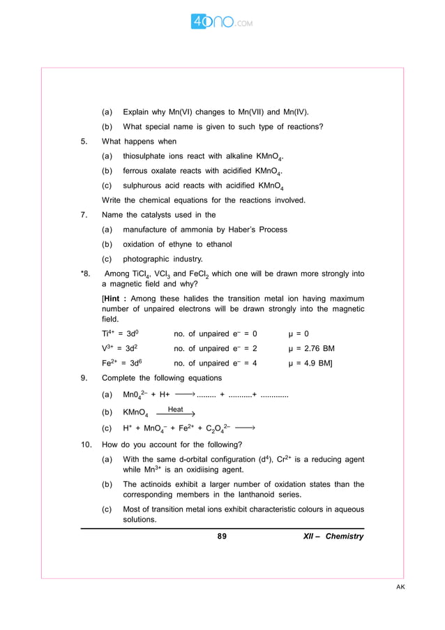 12 chemistry impq_ch08_d_and_f_block_elements_01 | PDF