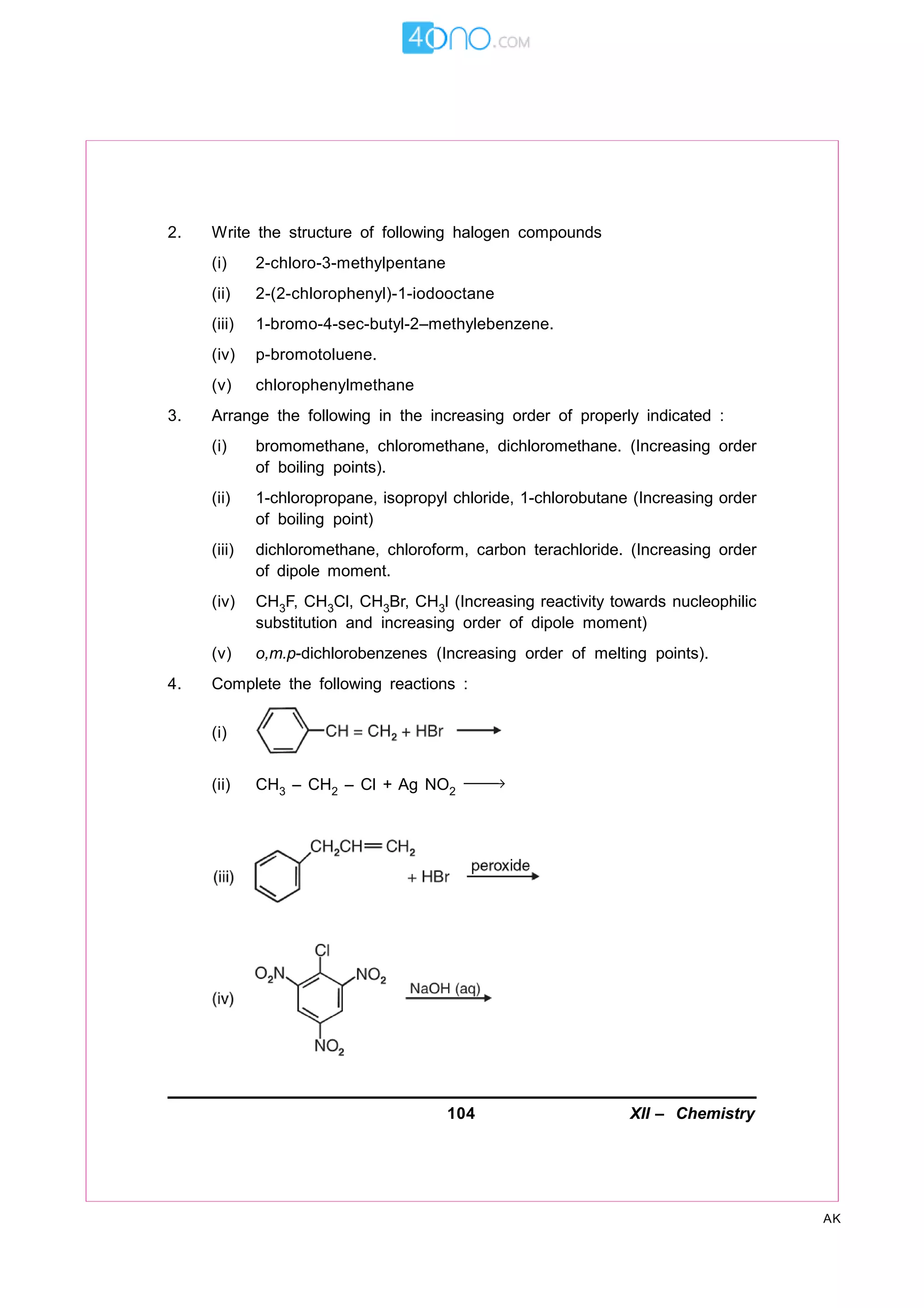 12 chemistry impq_ch10_haloalkanes_and_haloarenes_01 | PDF