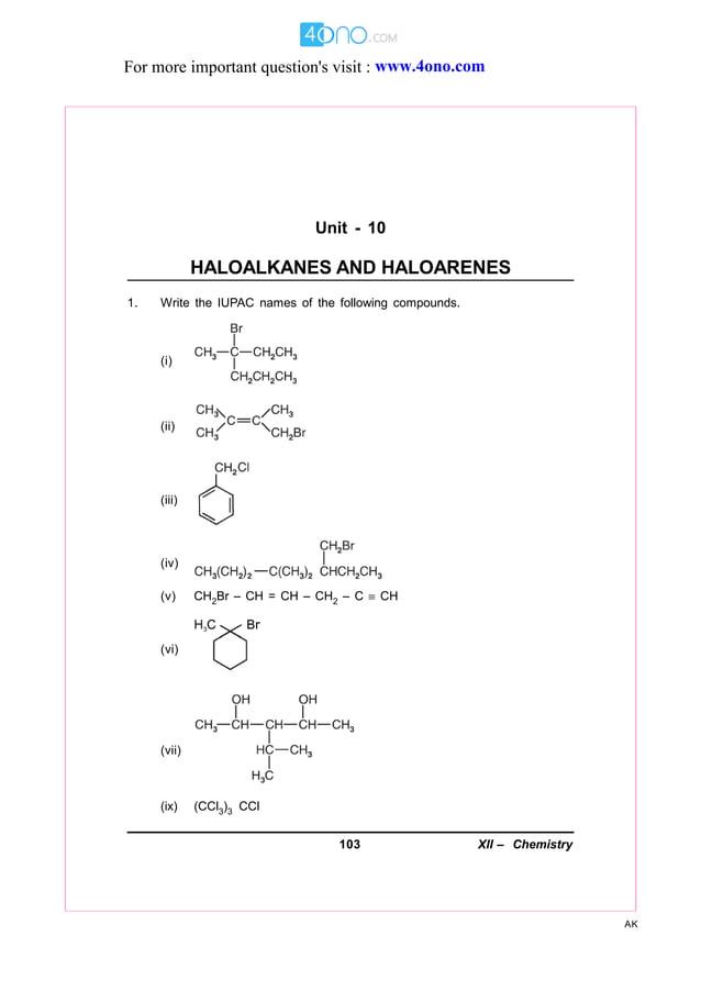 12 chemistry impq_ch10_haloalkanes_and_haloarenes_01 | PDF