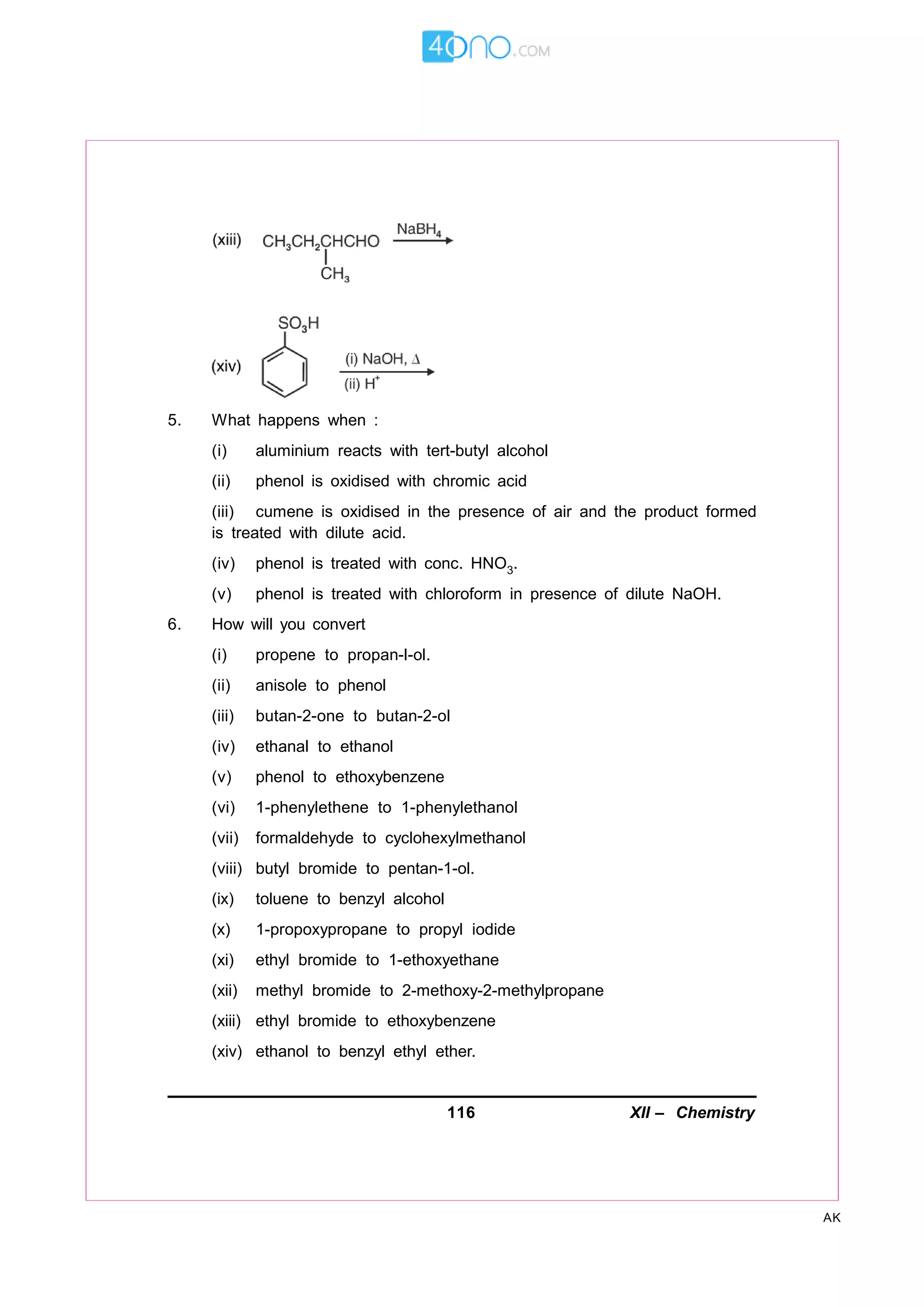 12 chemistry impq_ch11_alcohols_phenols_and_ethers_01 | PDF