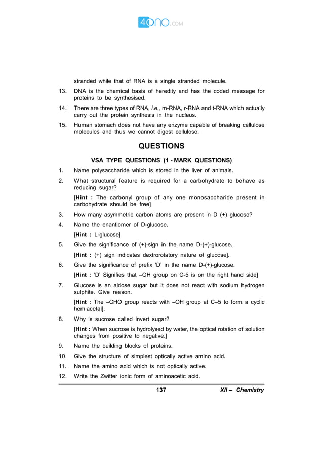 12 chemistry impq_ch14_biomolecules_01 | PDF