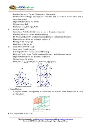 12 chemistry notes_ch01_the_solid_state | PDF