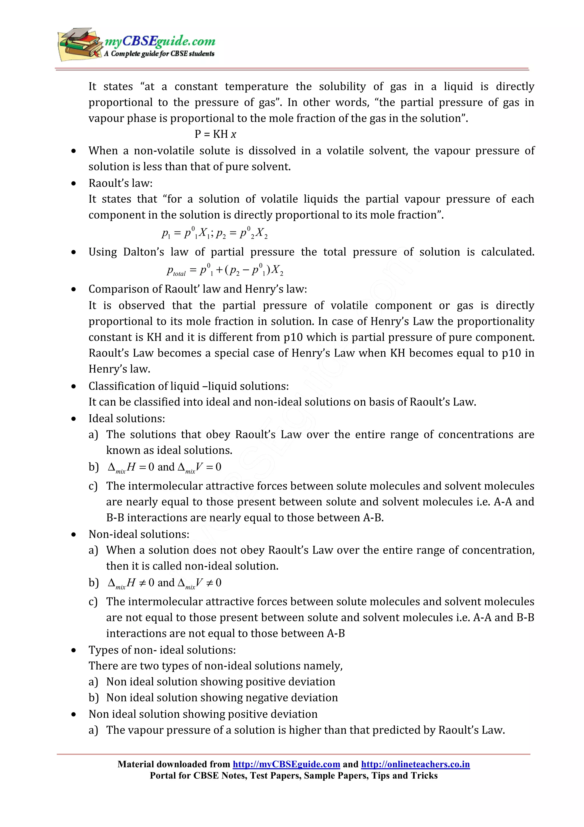 Solutions CH02 12th NCERT chemistry notes | PDF