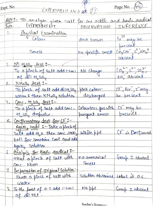 12 chem practical part 2.pdf | Chemistry | Science
