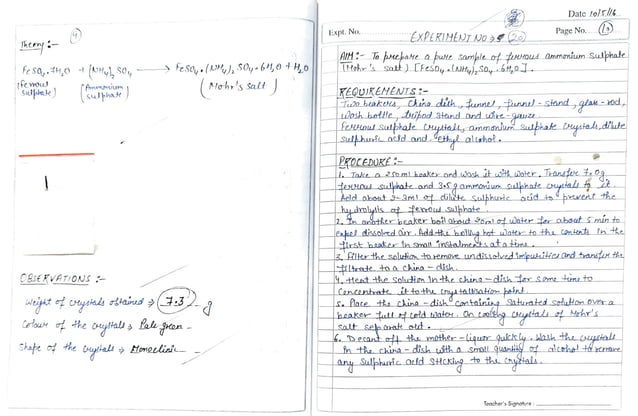 12 chem practical part 2.pdf | Chemistry | Science
